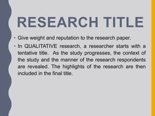 Identifying the Inquiry and Stating the Problem | PPTX