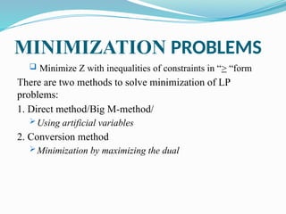 Chapter 2 III Optimization – A Minimization type of LPP.pptx