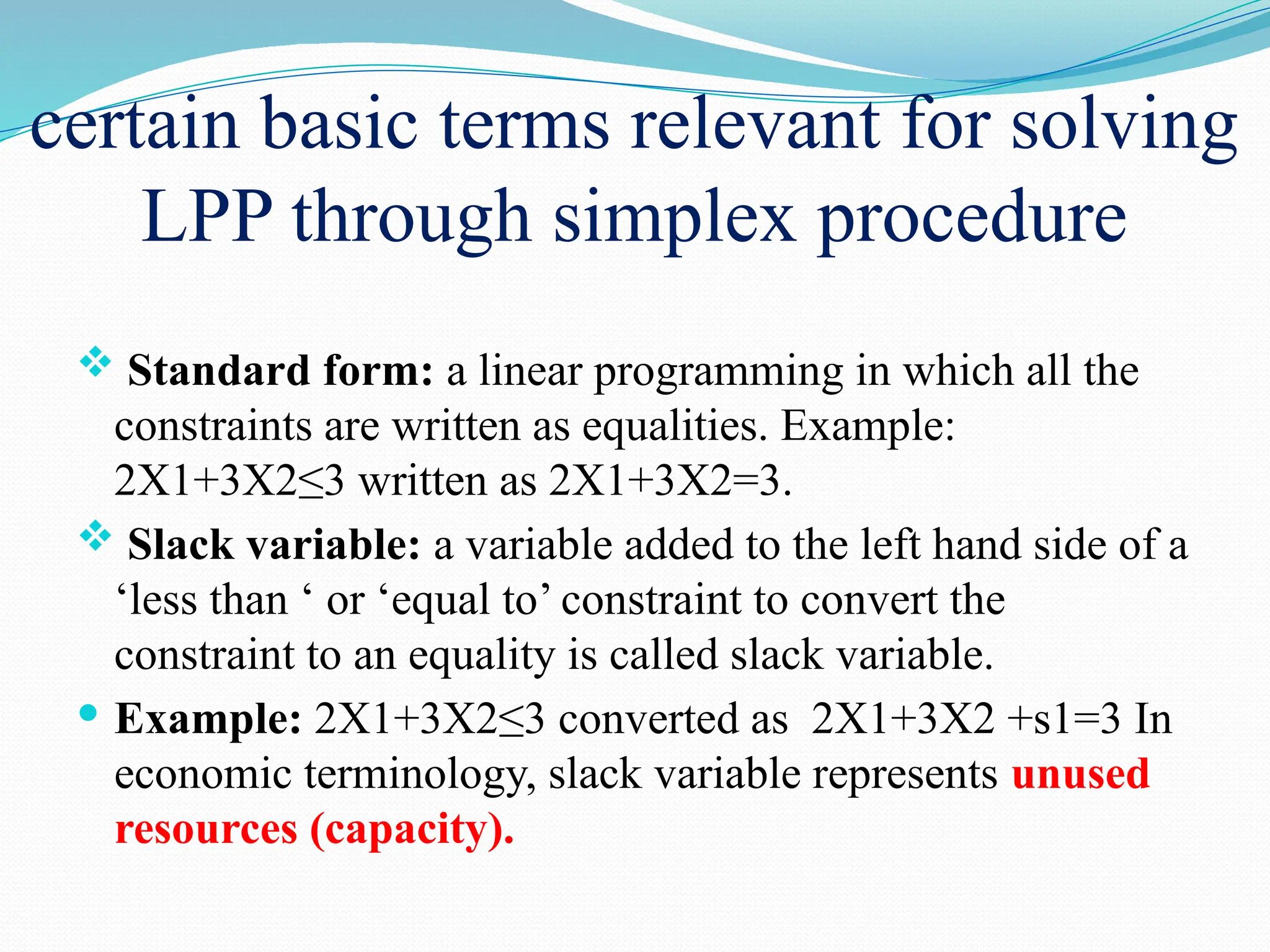 Chapter 2 II SIMPLEX METHOD OF SOLVING LPP.pptx