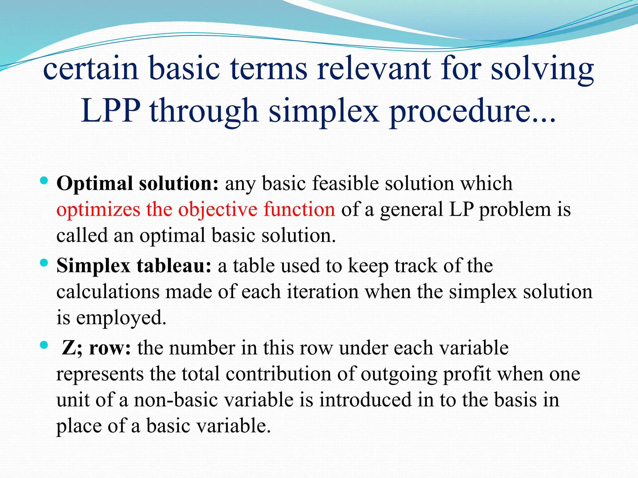 Chapter 2 II SIMPLEX METHOD OF SOLVING LPP.pptx
