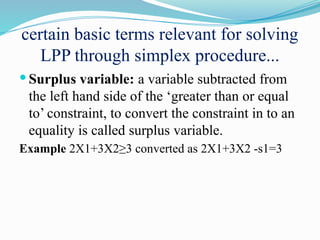 Chapter 2 II SIMPLEX METHOD OF SOLVING LPP.pptx