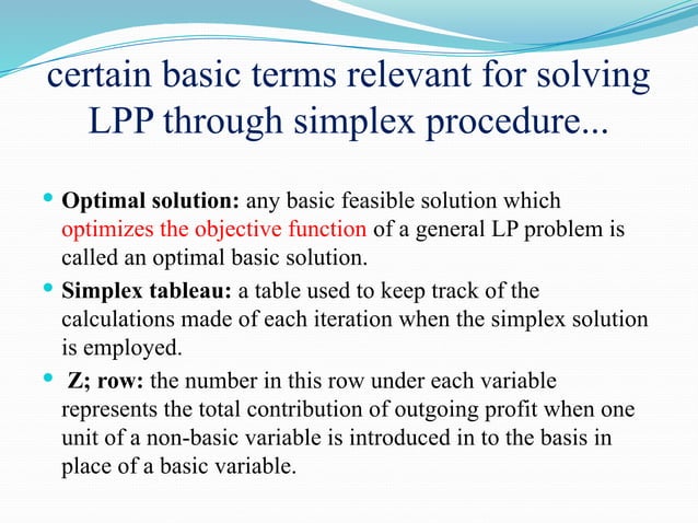 Chapter 2 II SIMPLEX METHOD OF SOLVING LPP.pptx