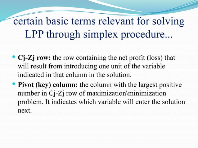 Chapter 2 II SIMPLEX METHOD OF SOLVING LPP.pptx