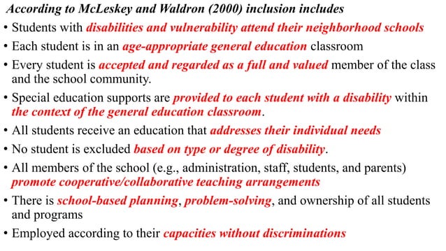 Chapter 2 Inclusiveness best ppt must download.ppt | Special Needs Kids ...