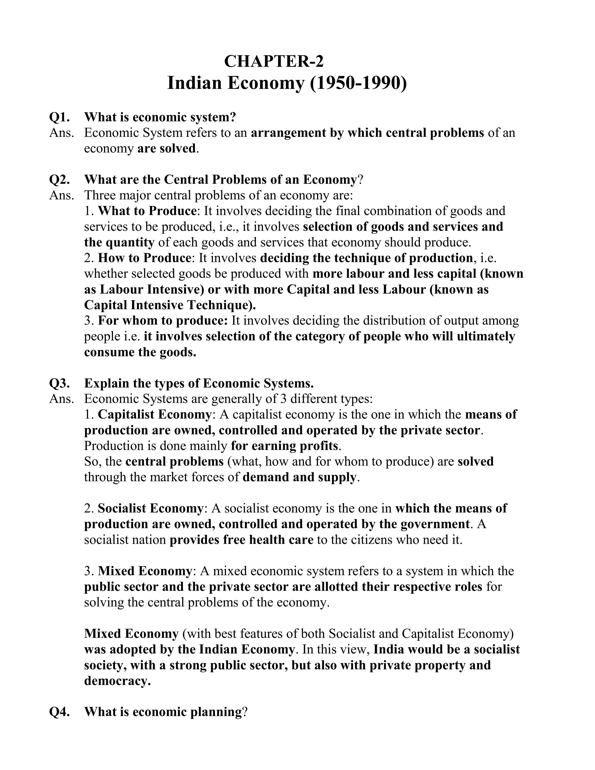 Chapter 2 indian economy | PDF