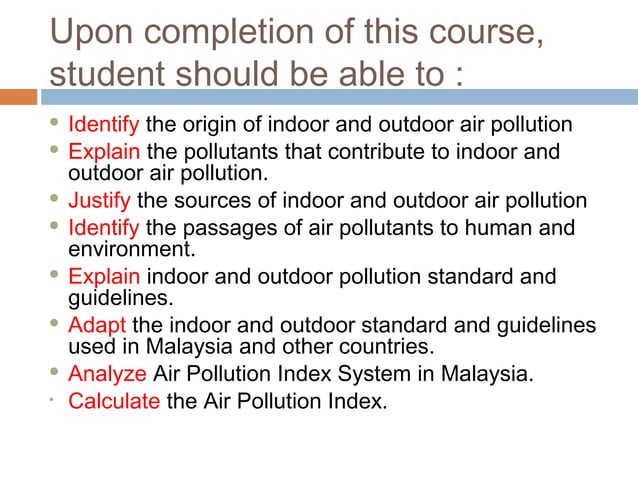 Chapter 2 indoor and outdoor air pollution | PPT | Indoor Environmental ...
