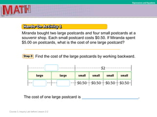 (8) Inquiry Lab - Solve Two-Step Equations | PPTX