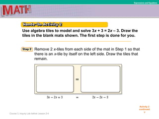 (8) Inquiry Lab - Equations with Variables on Each Side | PPTX ...