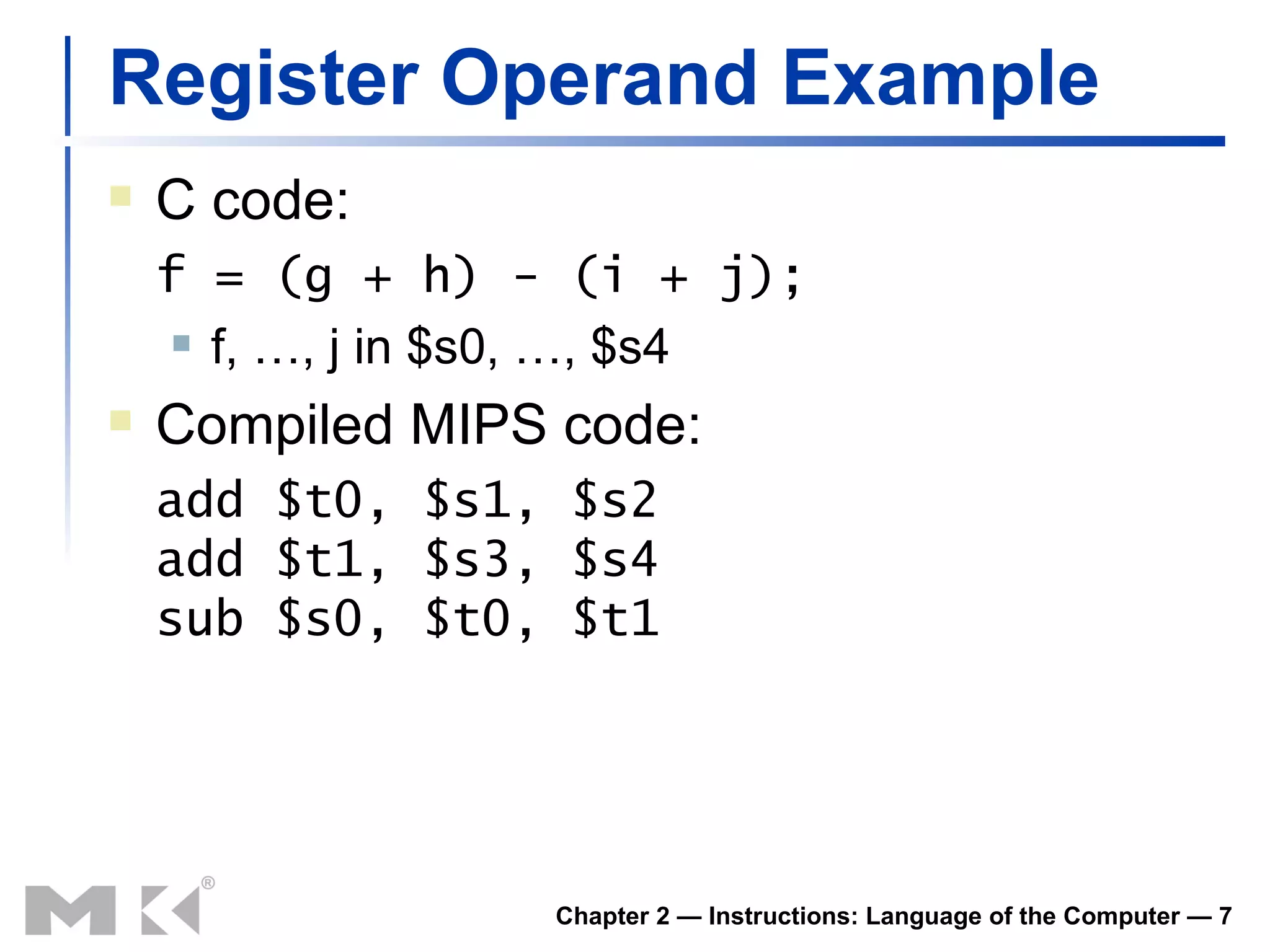 Chapter 2 instructions language of the computer | PPT