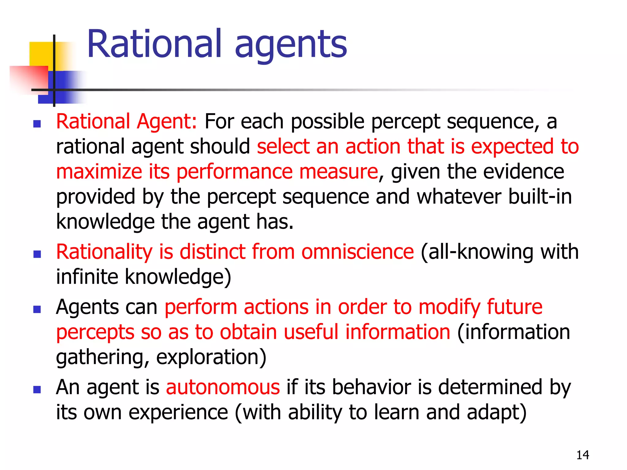 Chapter 2 intelligent agents | PPTX