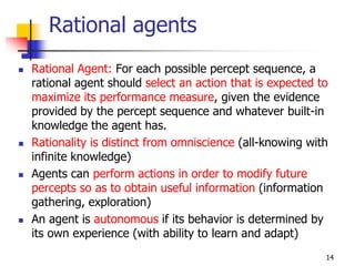Chapter 2 intelligent agents | PPTX