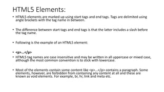 Chapter 2 introduction to html5 | PPTX | Web Development | Internet