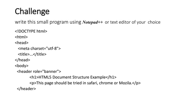 Chapter 2 introduction to html5 | PPTX | Web Development | Internet