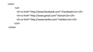 Chapter 2 introduction to html5 | PPTX | Web Development | Internet