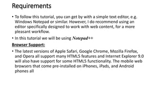 Chapter 2 introduction to html5 | PPTX | Web Development | Internet