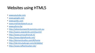 Chapter 2 introduction to html5 | PPTX | Web Development | Internet