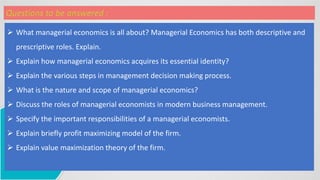 Introduction to managerial economics | PPTX