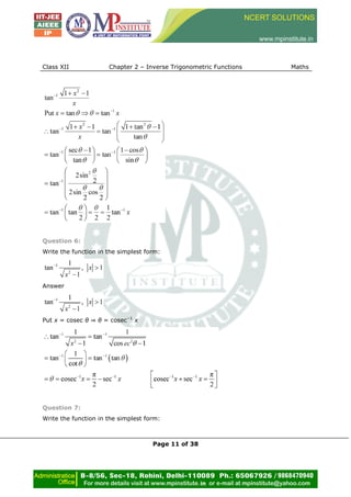Chapter 2 inverse_trigonometric_functions | PDF | Free Download