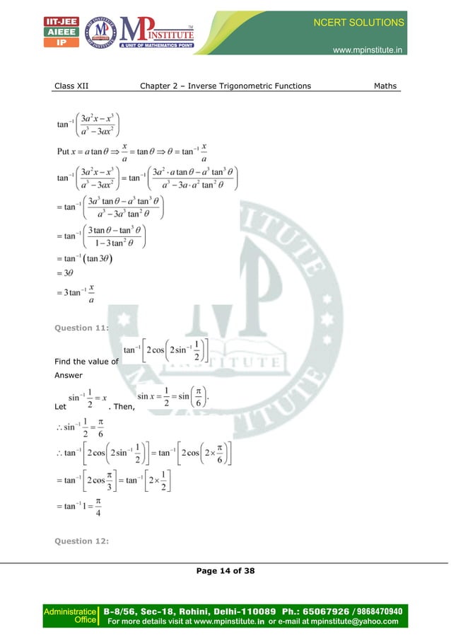 Chapter 2 inverse_trigonometric_functions | PDF | Free Download