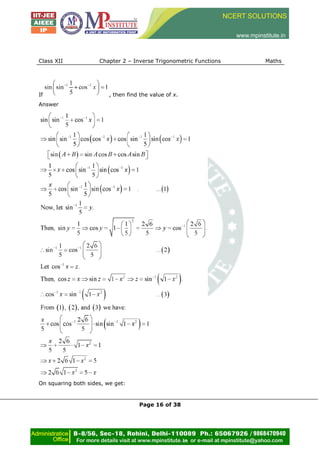 Chapter 2 inverse_trigonometric_functions | PDF