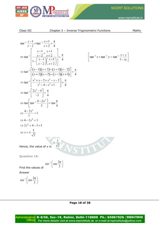 Chapter 2 inverse_trigonometric_functions | PDF