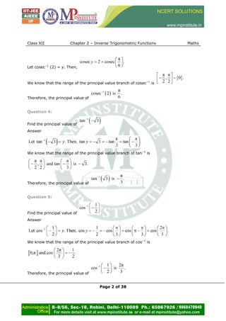 Chapter 2 inverse_trigonometric_functions | PDF | Free Download