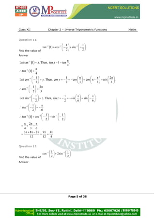 Chapter 2 inverse_trigonometric_functions | PDF