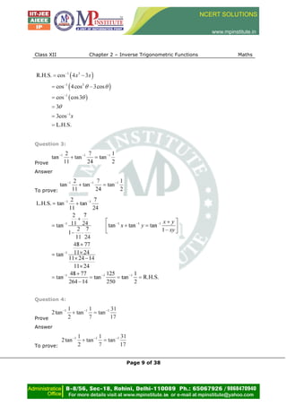 Chapter 2 inverse_trigonometric_functions | PDF