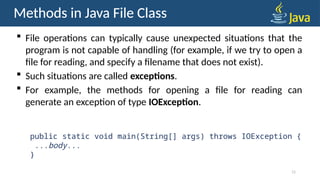 chapter 2(IO and stream)/chapter 2, IO and stream | PPTX | Programming ...