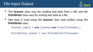 chapter 2(IO and stream)/chapter 2, IO and stream | PPTX | Programming Languages | Computing