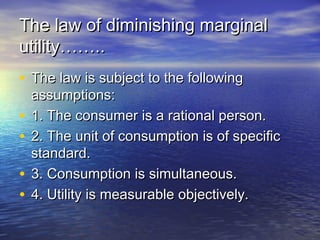 Chapter 2 law of diminshing marginal utility | PPT