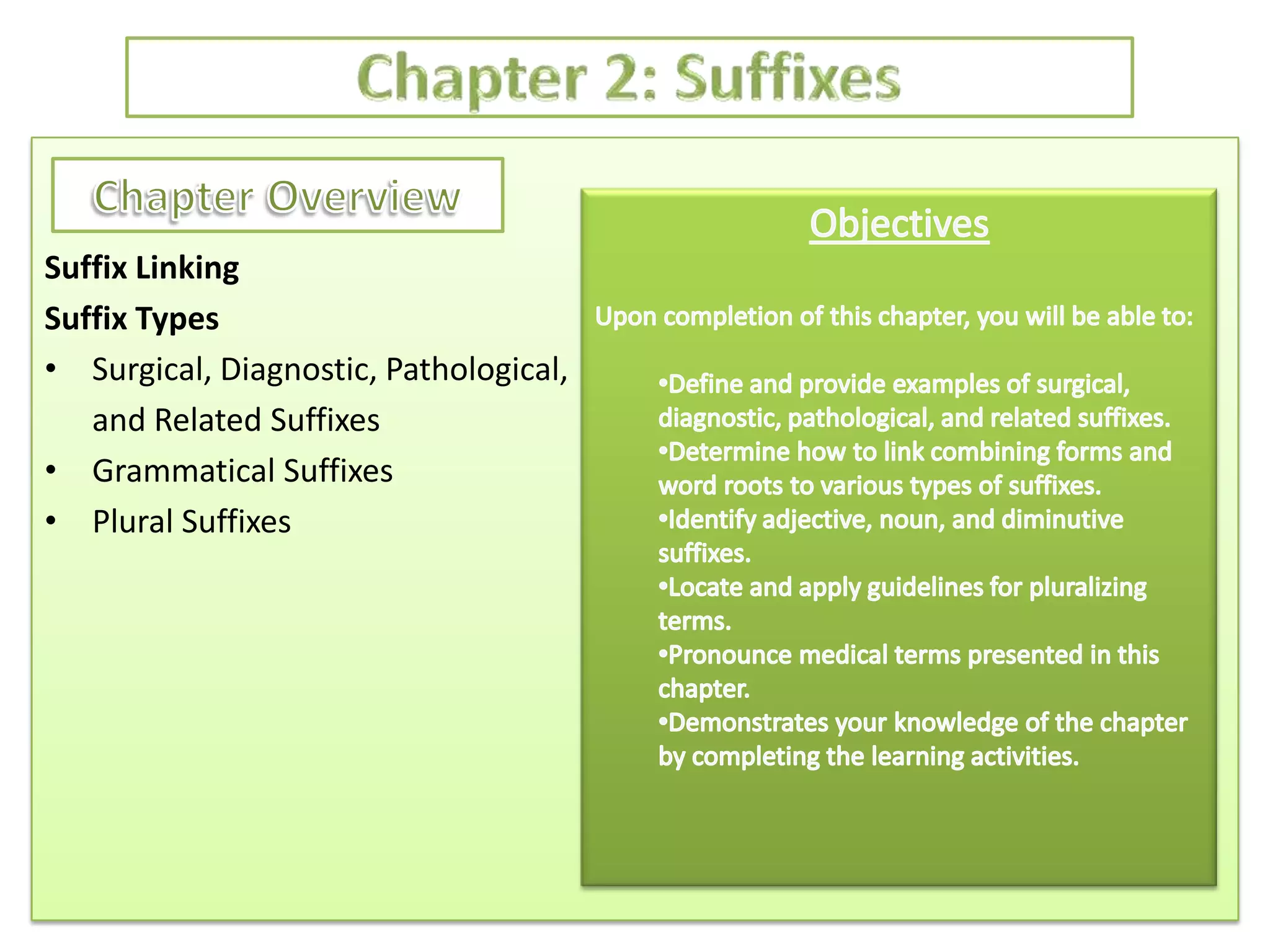 Chapter 2: Suffixes | PPTX