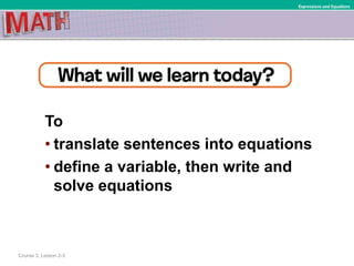 (8) Lesson 2.3 - Write Two-Step Equations | PPTX
