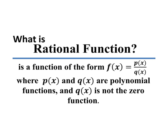 Representing Real-Life Situations Using Rational Function