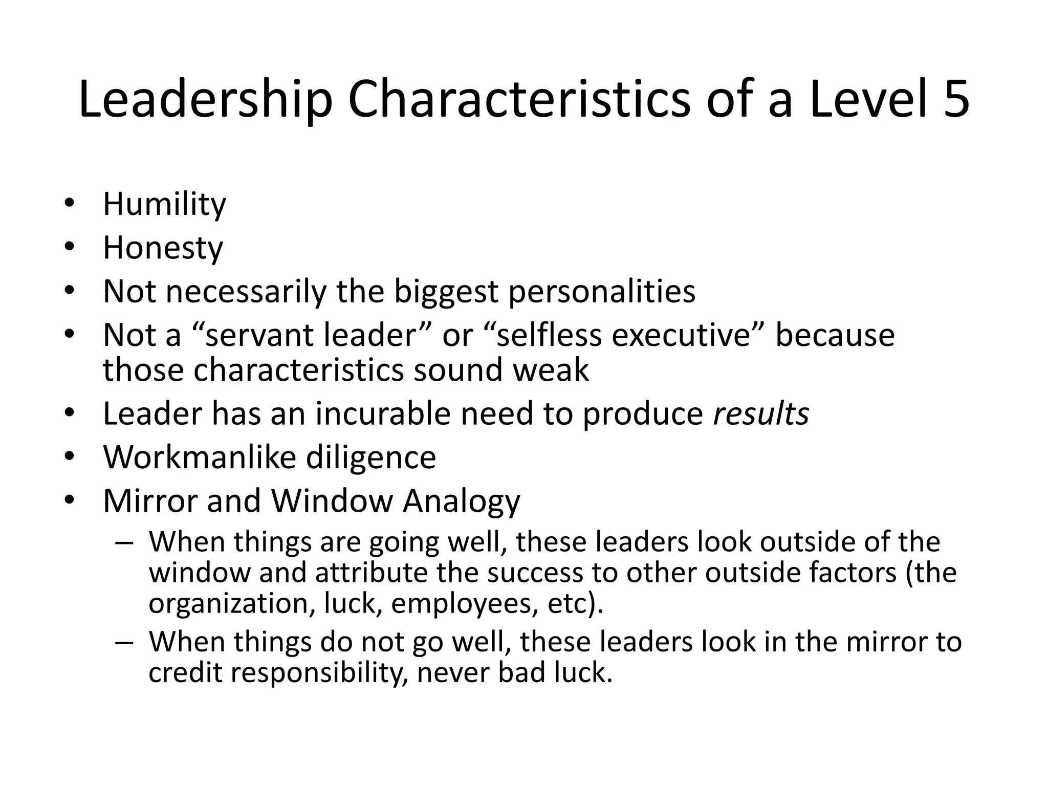 Chapter 2 level 5 leader presentation | PPT