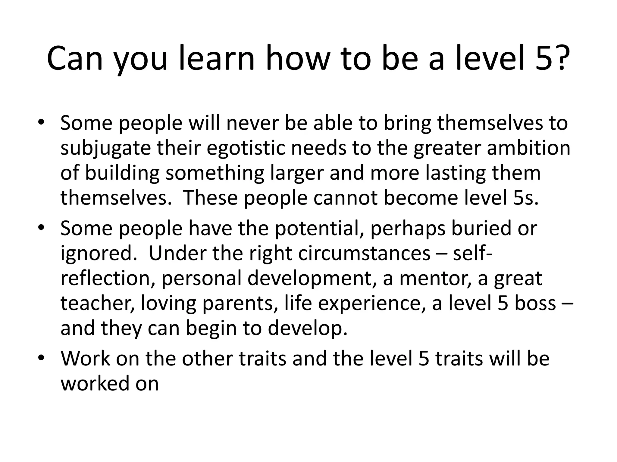 Chapter 2 level 5 leader presentation | PPT