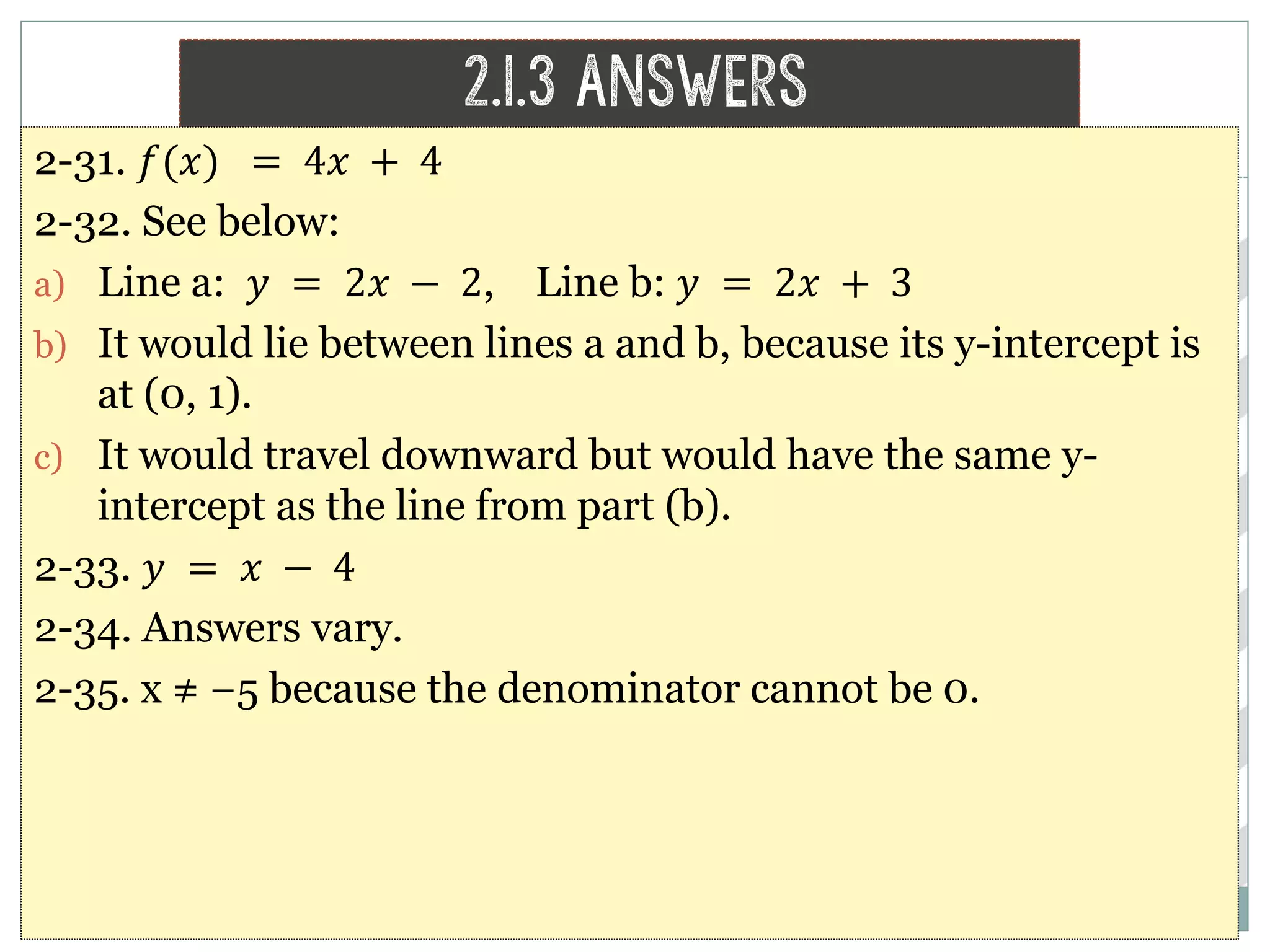 Chapter 2 Linear Functions | PPT