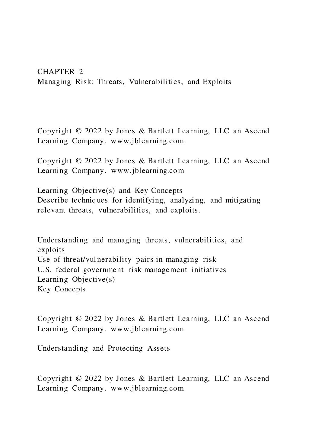 CHAPTER 2Managing Risk Threats, Vulnerabilities, and Exploits | PDF
