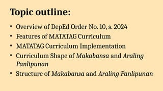 MATATAG Curriculum Framework for Social Studies | PPTX
