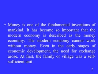 The role of money in the Macro Economy | PPT