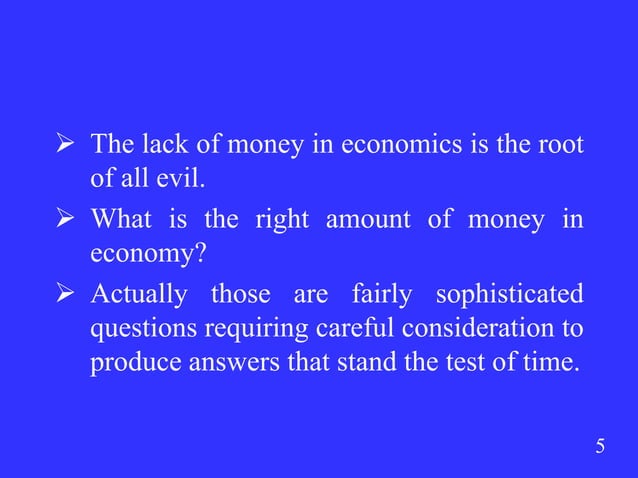 The role of money in the Macro Economy | PPT | Currencies | Economy