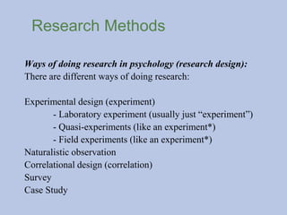 Methodology in Psychology for A-Level Classes | PPT | Physics | Science