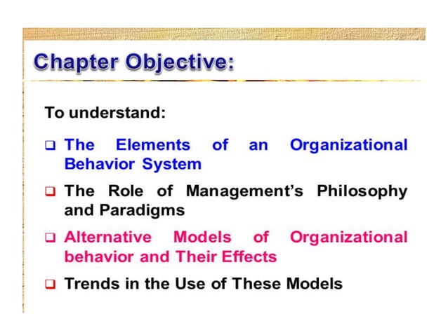 Chapter 2 models of organizational behavior | PPT