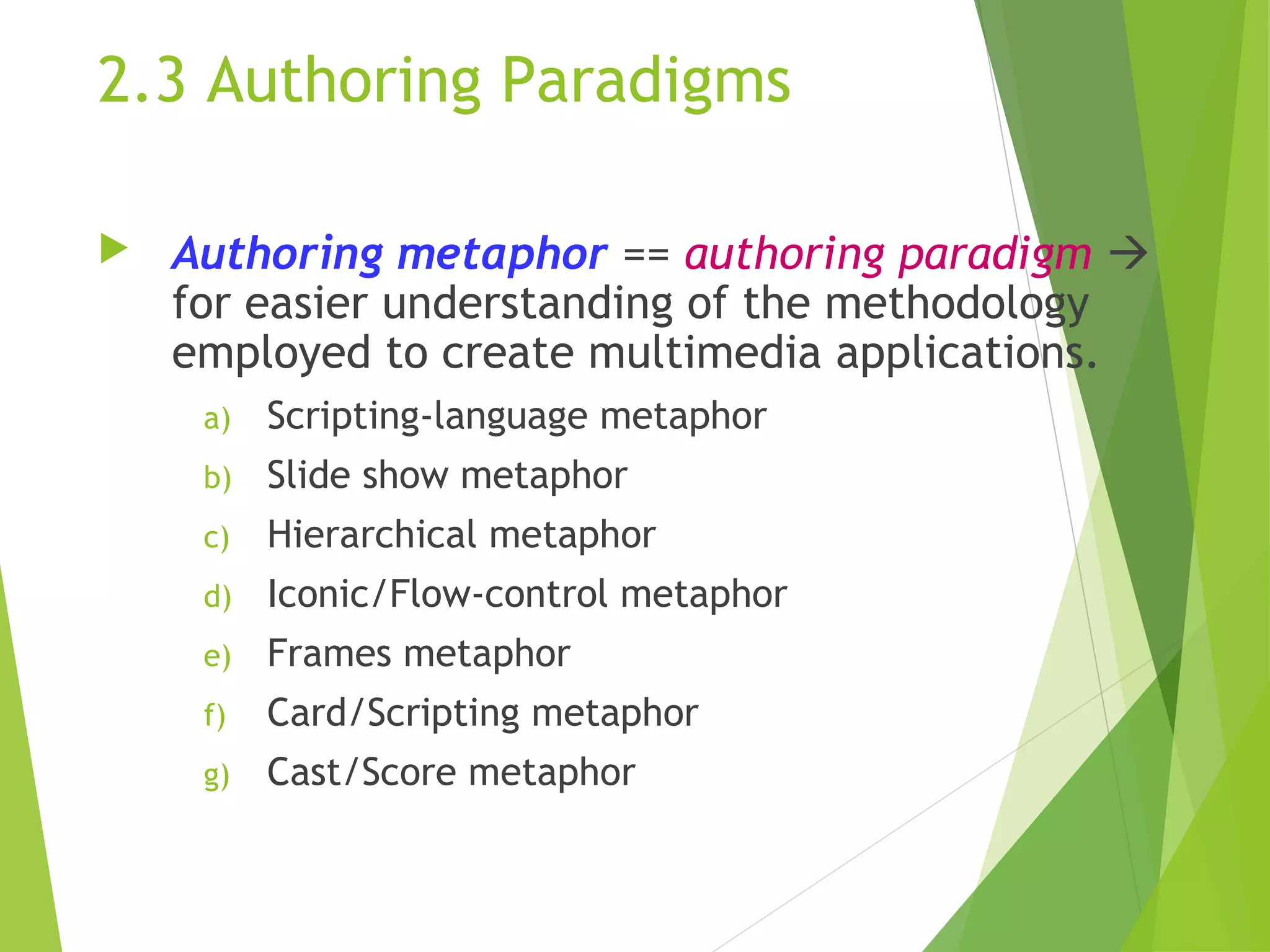 Chapter 2 multimedia authoring and tools | PPT
