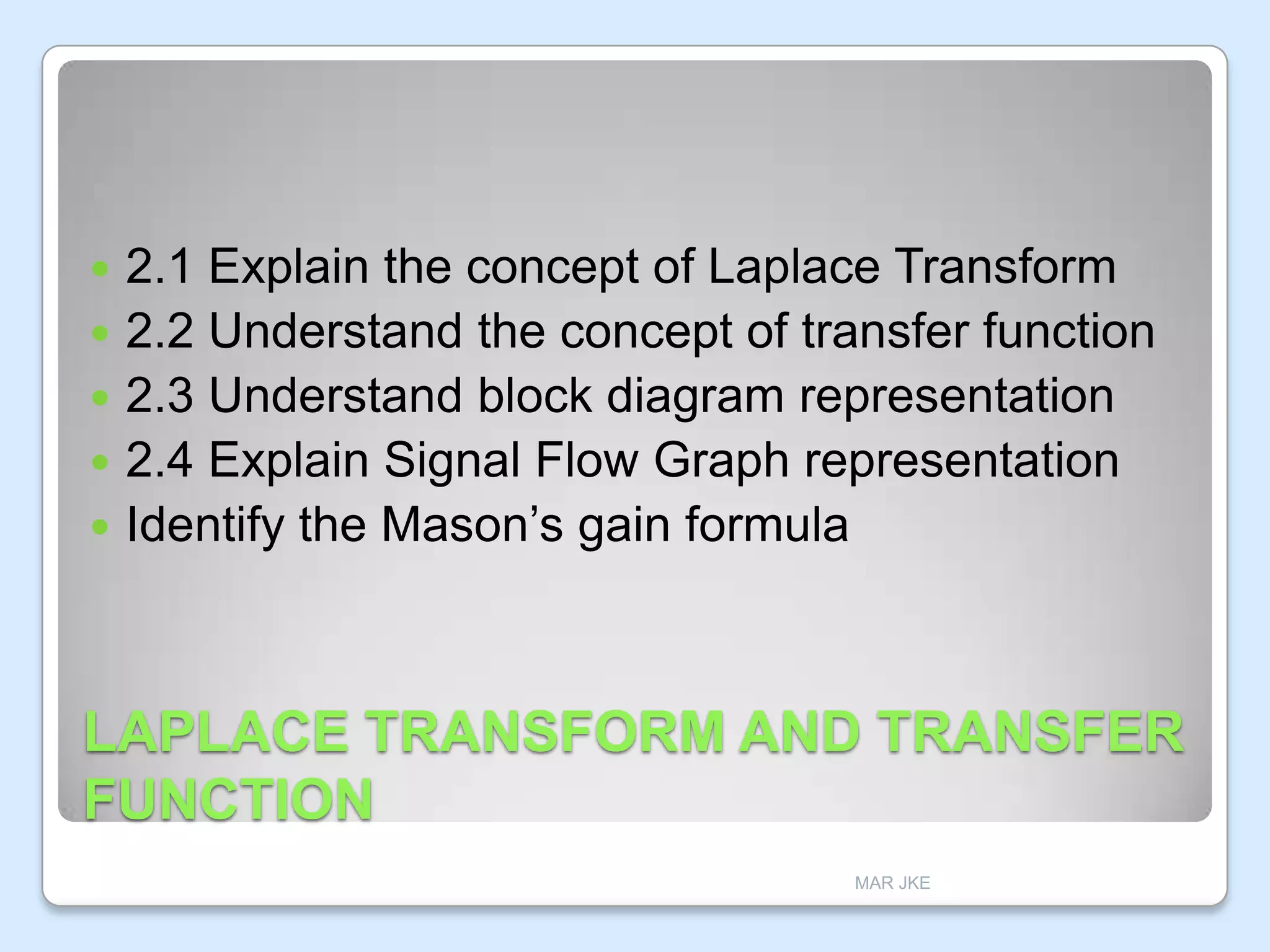 Chapter 2 Laplace Transform | PPTX
