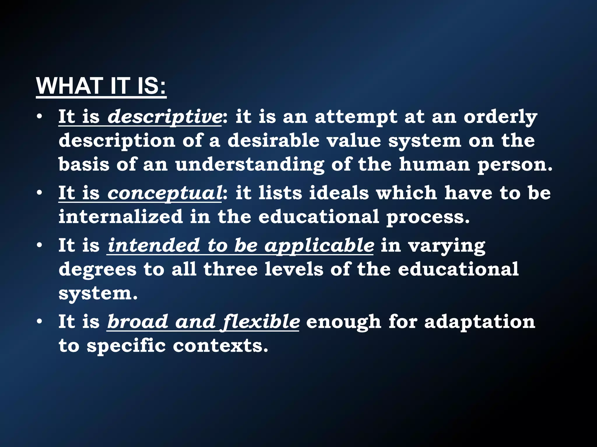 The DECS Values Education Framework | PPTX