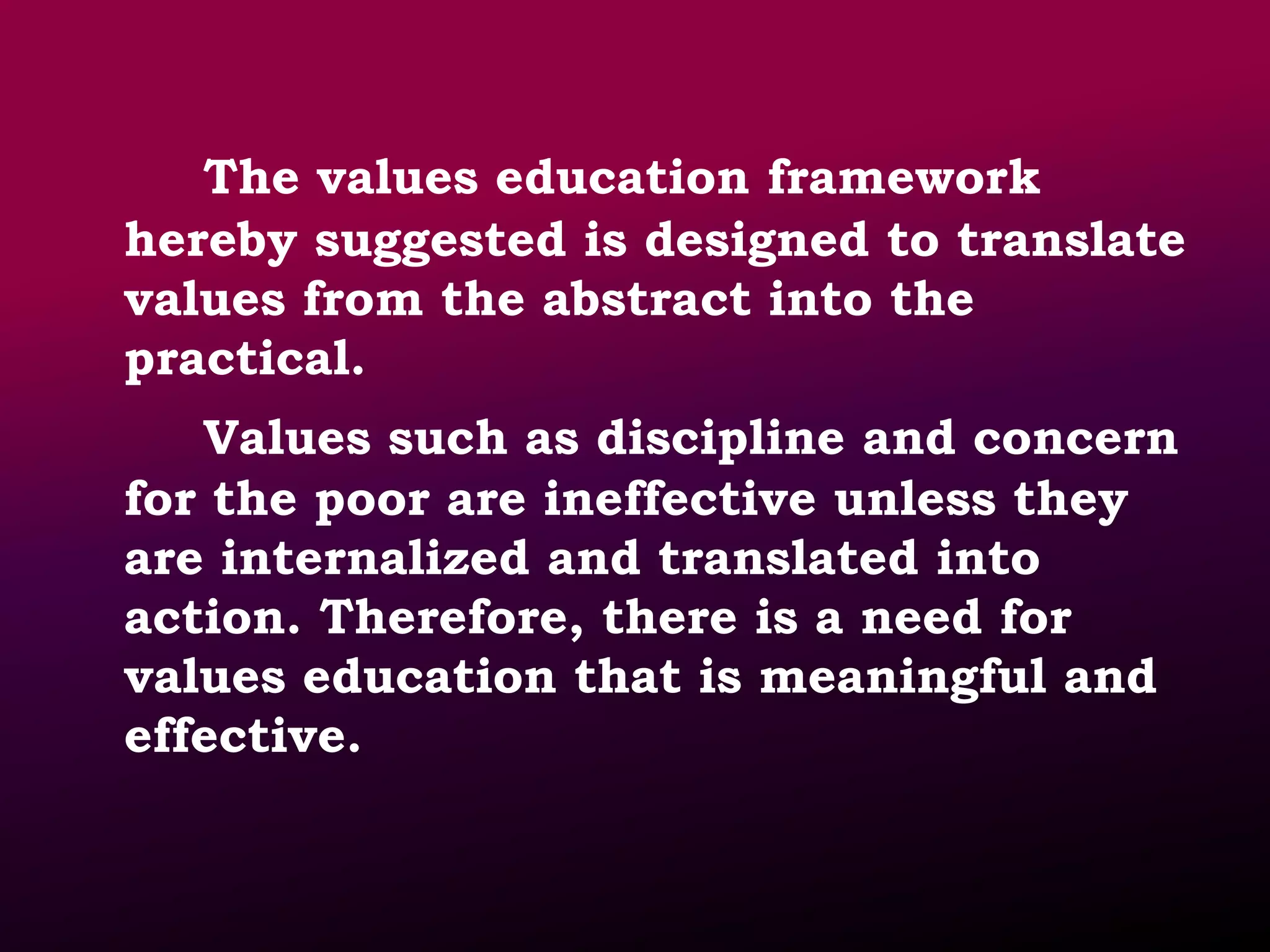 The DECS Values Education Framework | PPTX