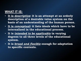 The DECS Values Education Framework | PPTX