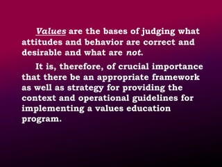 The DECS Values Education Framework | PPTX