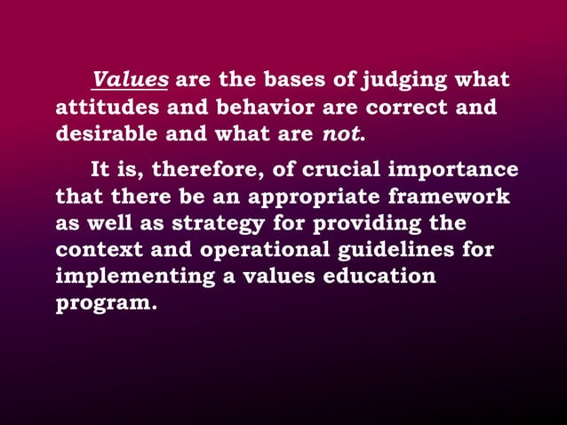 The DECS Values Education Framework | PPTX | Education